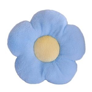 flower throw pillow seating cushion floor pillow cushion flower shape bed sofa chair car seat nap throw cushion comfy pillow (blue)