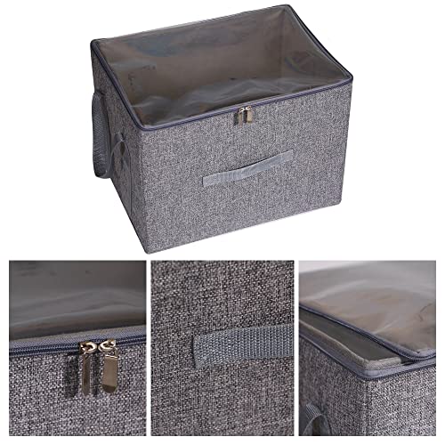 TENABORT 4 Pack Collapsible Storage Bins with Lids Fabric Foldable Storage Boxes Organizer Containers Baskets Cube for Home Bedroom, Large