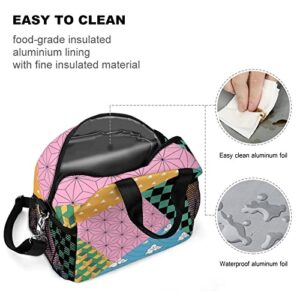 ZLCMMF Anime Reusable Lunch Bag Portable Lunch Box Insulated Tote Meal Bag for Women Men Work School Picnic