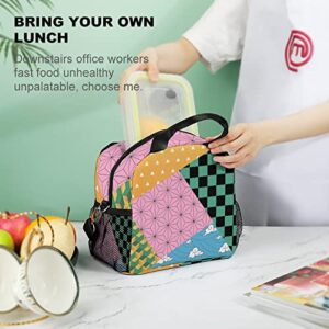 ZLCMMF Anime Reusable Lunch Bag Portable Lunch Box Insulated Tote Meal Bag for Women Men Work School Picnic