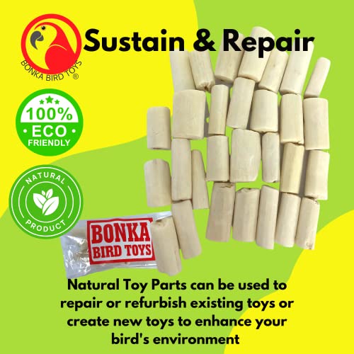 Bonka Bird Toys 3349 Pk24 Mini Sola Chip Play Foot Talon Craft Part Bird Toys Natural Chew Foraging Treat for Conures Cockatiels Parakeets and Other Similar Sized Birds