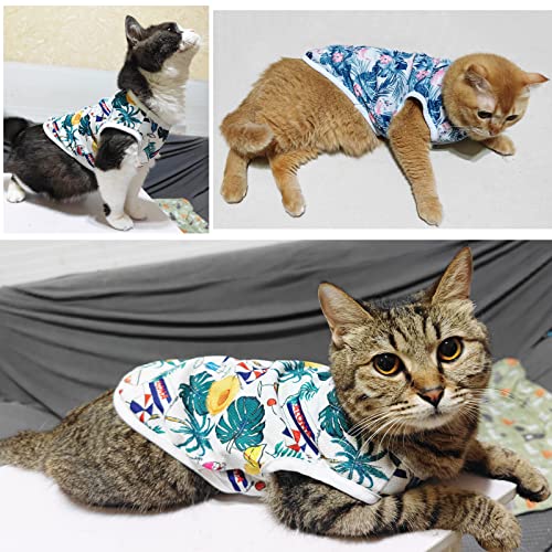 Naroume 2 Pack Dog Shirt - Dog Hawaii Shirts - Flamingo Pet Vest - Dog Summer Shirt Puppy Clothes,Soft & Breathable Mesh Puppy Shirt Beach Seaside Puppy Shirt Sweatshirt for Small Dogs Cats