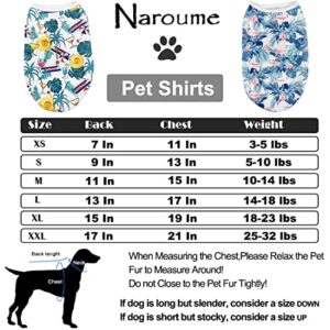 Naroume 2 Pack Dog Shirt - Dog Hawaii Shirts - Flamingo Pet Vest - Dog Summer Shirt Puppy Clothes,Soft & Breathable Mesh Puppy Shirt Beach Seaside Puppy Shirt Sweatshirt for Small Dogs Cats