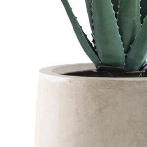 Kante 21.7" H Weathered Concrete Tall Planter, Large Outdoor Indoor Decorative Pot with Drainage Hole and Rubber Plug, Modern Round Taper Style for Home and Garden