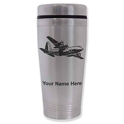 LaserGram 16oz Commuter Mug, Cargo Airplane, Personalized Engraving Included