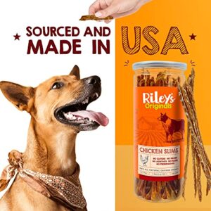 Riley's Chicken Strips for Dogs - USA Sourced Single Ingredient Dog Treat -Dehydrated Real Meat Chicken Dog Treats Natural Chicken Sticks Dog Jerky Treats Made in The USA - 6 oz