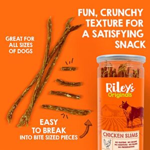 Riley's Chicken Strips for Dogs - USA Sourced Single Ingredient Dog Treat -Dehydrated Real Meat Chicken Dog Treats Natural Chicken Sticks Dog Jerky Treats Made in The USA - 6 oz