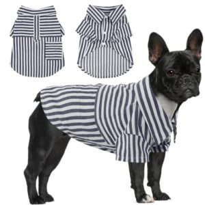 dog shirt, pet puppy stripe clothes, adorable outfit t-shirt for small medium large male female cats dogs, breathable soft kitten apparel for birthday party photos halloween thanksgiving christmas