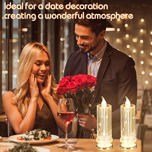 2 PCS LED flameless Candles (D:2.5" x H:7"),Flickering LED Pillar Candles, Battery Included, Outdoor Indoor Battery Operated Candles for Valentine's Day Bedroom Birthday Wedding Decorations (2PCS)