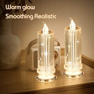 2 PCS LED flameless Candles (D:2.5" x H:7"),Flickering LED Pillar Candles, Battery Included, Outdoor Indoor Battery Operated Candles for Valentine's Day Bedroom Birthday Wedding Decorations (2PCS)