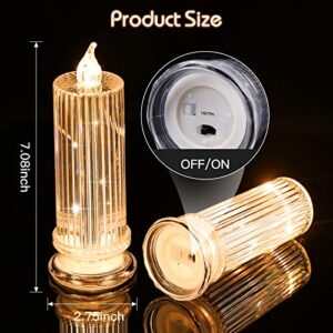 2 PCS LED flameless Candles (D:2.5" x H:7"),Flickering LED Pillar Candles, Battery Included, Outdoor Indoor Battery Operated Candles for Valentine's Day Bedroom Birthday Wedding Decorations (2PCS)