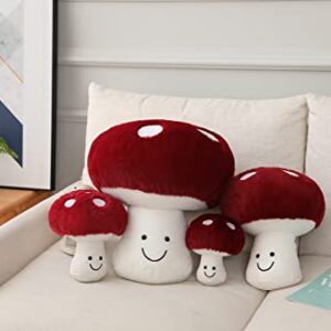 Fun Sunma Lovely Mushroom Pillow Stuffed Cute Plush Mushroom Pillow (Small Pillow) Red and White