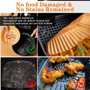 AIR FRYER PAPER TRAY | DISPOSABLE PAPER LINERS | 50 PCS | NON-STICK | GREASE PROOF | ROUND BAKING PAPER | WATER PROOF | SAVE TIME CLEANING | MULTI USE (7.9inx1.9in)