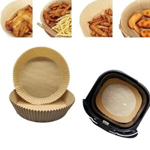 AIR FRYER PAPER TRAY | DISPOSABLE PAPER LINERS | 50 PCS | NON-STICK | GREASE PROOF | ROUND BAKING PAPER | WATER PROOF | SAVE TIME CLEANING | MULTI USE (7.9inx1.9in)