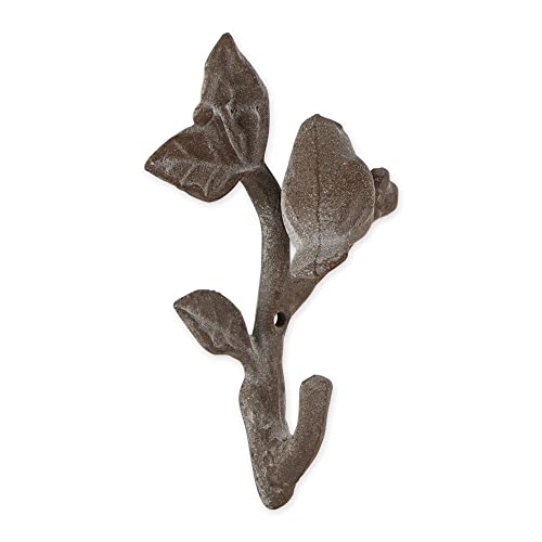 DII Cast Iron Collection Decorative Wall Hook Set, Bird with Leaves, 2 Count