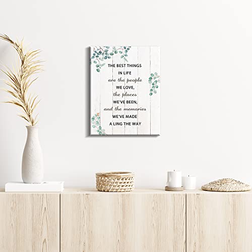 Kas Home Farmhouse Wall Decor, Inspirational Family Canvas Rustic Wall Art Sign Painting Home Decor for Bedroom Living Room Kitchen Framed Ready to Hang (10.6x13.7 inch, White - Things)