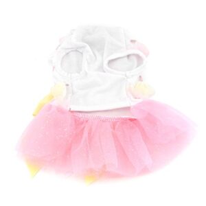 SMALLLEE_LUCKY_STORE Female Dog Clothes Flower Puppy Princess Tutu Dress for Small Medium Dog Cat Girls Birthday Party Fancy Costume Pet Apparel