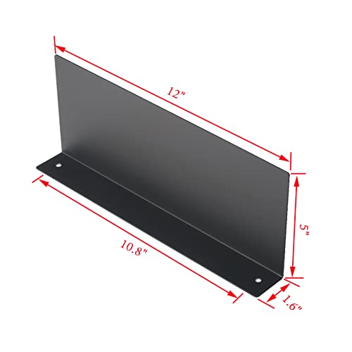 Hui Shun Floating Shelf Heavy Duty Industrial Carbon Steel Black L-Shaped Wall Mount 1 Pack (5 inches *12 inches )