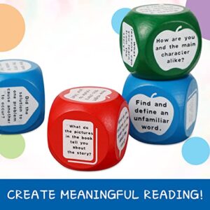 Reading Comprehension Cubes 3 Colored Language Reading Manipulatives Learning Cube Question Dice Tools for Elementary School Classroom Kids Teacher Teaching Supplies (24)