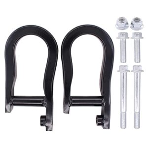 xtremeamazing 2pcs front bumper tow hook shackles kit black