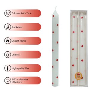 Taper Candle Handcrafted Candle Sticks - Gedengni 10'' Dot Tapered Candles White Candlestciks Unscented Wax Candles for Wedding Home Holiday Decor