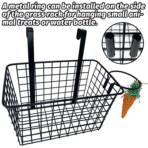 kathson Rabbit Slow Hay Feeder, Metal Hay Rack 0.8" Mesh Holes Bunny Hay Feeder Rack Slow Down Eating Minimize Waste and Mess Pet Metal Hookable Manger for Rabbit Bunny Guinea Pig Chinchilla