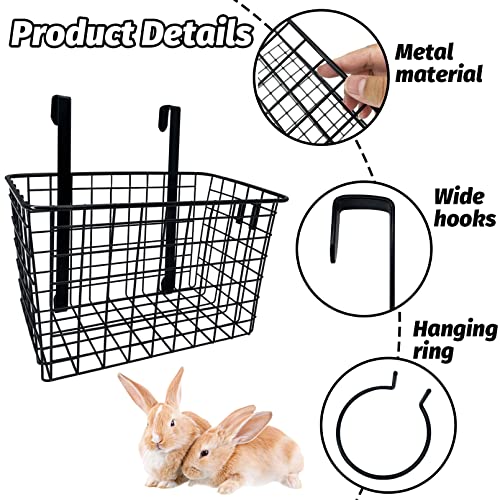 kathson Rabbit Slow Hay Feeder, Metal Hay Rack 0.8" Mesh Holes Bunny Hay Feeder Rack Slow Down Eating Minimize Waste and Mess Pet Metal Hookable Manger for Rabbit Bunny Guinea Pig Chinchilla