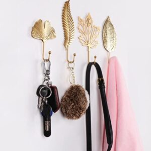 MAGICLULU 7pcs Leaf Shape Metal Hooks Decorative Wall Hooks Iron Key Holder Coat Hanger Purse Hooks Closet Clothes Coat Hat Towel Robes Hook for Kitchen Bathroom Bedroom Office