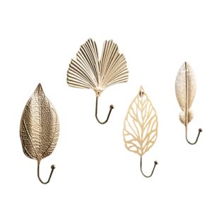 fonsmay 4 pcs towel hooks leaf shaped hook purse coat rack key hanger home wall hanging decoration supplies