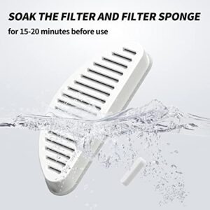 uahpet 6 Pack Replacement Filters & 12 Pack Replacement Filter Sponges for 67oz/2L Automatic Pet Fountain Cat Water Fountain Cat Water Dispenser