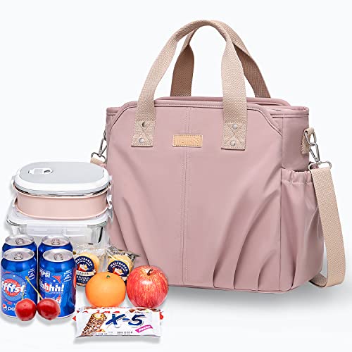 Weitars Lunch Bag For Women Lunch Bag For Work Lunch Box For Women,Insulated Lunch Cooler Purse Lunch Tote,Wide-Open Lunch Box With Shoulder Strap,Multi-Pockets,Lunch Bag For Picnic Beach Hiking