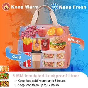 Weitars Lunch Bag For Women Lunch Bag For Work Lunch Box For Women,Insulated Lunch Cooler Purse Lunch Tote,Wide-Open Lunch Box With Shoulder Strap,Multi-Pockets,Lunch Bag For Picnic Beach Hiking