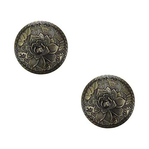 Curqia 2pcs Bronze Single-Flower Style Scented Candles Lid for Christmas Jar Candles Party Favor