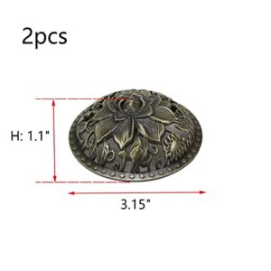 Curqia 2pcs Bronze Single-Flower Style Scented Candles Lid for Christmas Jar Candles Party Favor