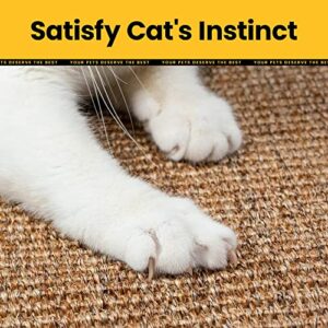 Conlun Cat Scratcher Mat,Natural Sisal Cat Scratch Pad,Horizontal Floor Cat Scratching Pads Rug for Indoor Cats Grinding Claws Nails,Cat Furniture Protector for Couch & Carpets & Sofas