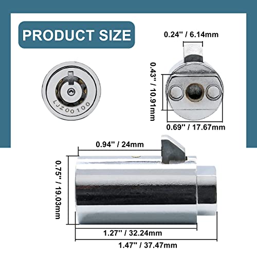 Kemcatui 5PCS Vending Machine Lock, Soda Machine Locks with Keyed Alike, Candy Vending Machine Lock Snack Machine Lock Tubular Keyway