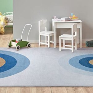 Well Woven Kids Rugs Twilight Rainbow 6' x 9' Blue Modern Printed Machine Washable Area Rug