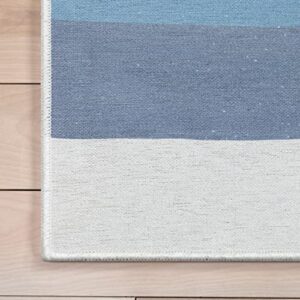 Well Woven Kids Rugs Twilight Rainbow 6' x 9' Blue Modern Printed Machine Washable Area Rug