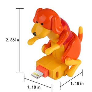 Teursa Funny Dog Charger Cable Stray Dog Charging Cable 4 ft USB Charger Cable for Phone (Lightning Cable, Orange)