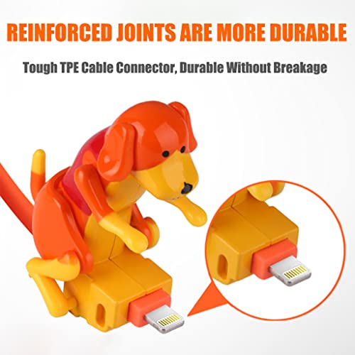 Teursa Funny Dog Charger Cable Stray Dog Charging Cable 4 ft USB Charger Cable for Phone (Lightning Cable, Orange)