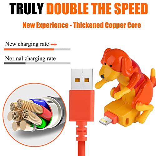 Teursa Funny Dog Charger Cable Stray Dog Charging Cable 4 ft USB Charger Cable for Phone (Lightning Cable, Orange)