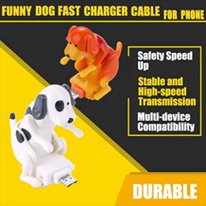 Teursa Funny Dog Charger Cable Stray Dog Charging Cable 4 ft USB Charger Cable for Phone (Lightning Cable, Orange)