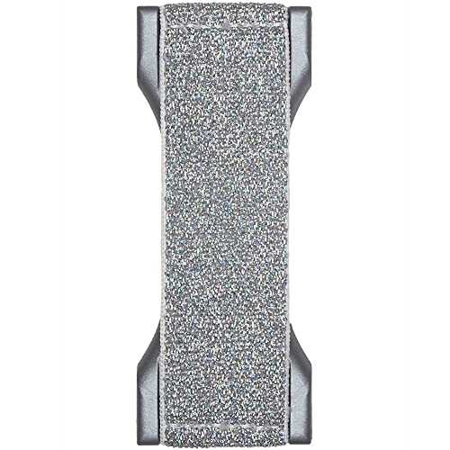 LoveHandle PRO Premium Phone Grip - Phone Strap - Magnetic Phone Mount and Kickstand for Smartphone and Tablet - Silver Glitter