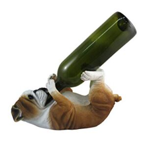 World of Wonders English Bulldog Wine Bottle Holder | Kitchen Counter Bottle Display Stand | Gift for Dog Lovers | Home Decor Bulldog Figurine Statue - 11"