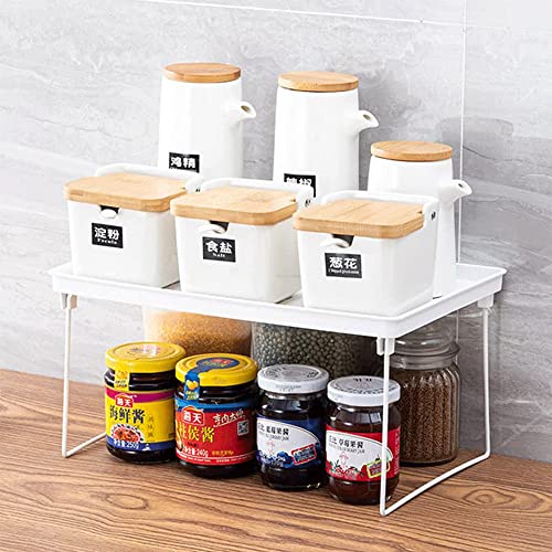 Q.Y.Home Stackable Storage cabinets, Storage Rack, Kitchen Storage Rack, Living Room Storage Racks, Bathroom Storage Rack. For Kitchen, Bathroom, Living Room, School Dormitory - 2 Pack (White)