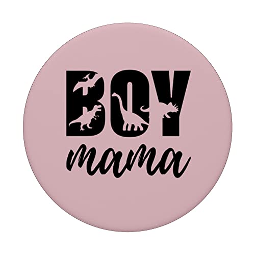 Boy Mama Boy Mom Mommy Dinosaur Dino Trex Mothers Day Women PopSockets Swappable PopGrip