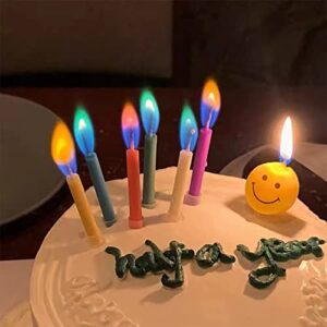 Berkebun Happy Birthday Cake Candles with Fun Colorful Candle Holders Included; for Birthday Cakes to Make it a Magical Celebration(12)