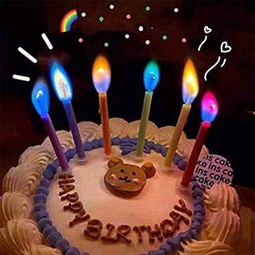 Berkebun Happy Birthday Cake Candles with Fun Colorful Candle Holders Included; for Birthday Cakes to Make it a Magical Celebration(12)