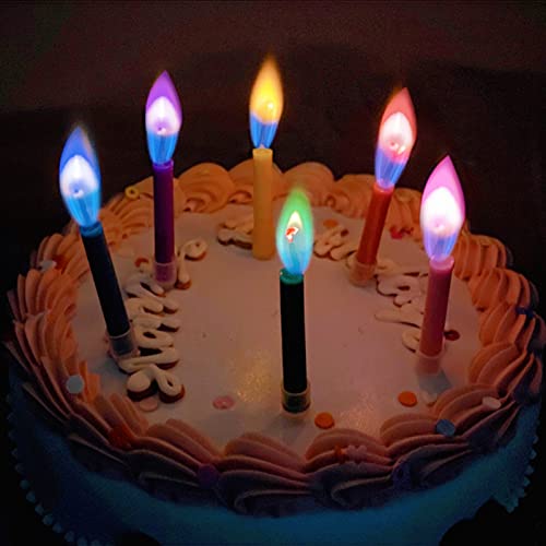 Berkebun Happy Birthday Cake Candles with Fun Colorful Candle Holders Included; for Birthday Cakes to Make it a Magical Celebration(12)