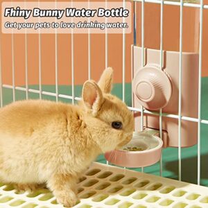 Fhiny Rabbit Water Bottle No Drip, 2 PCS Hanging Guinea Pig Water Dispenser 600ml Small Animal Gravity Automatic Water Feeder for Bunny Guinea Pigs Chinchillas Hedgehogs Ferrets Squirrels (Pink)